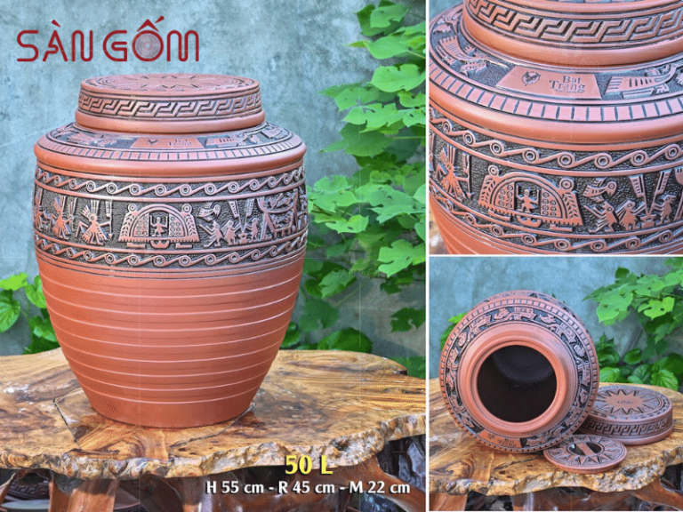 Chum ngâm rượu hoạ tiết Đông Sơn Âu Lạc 50L SG-CR09