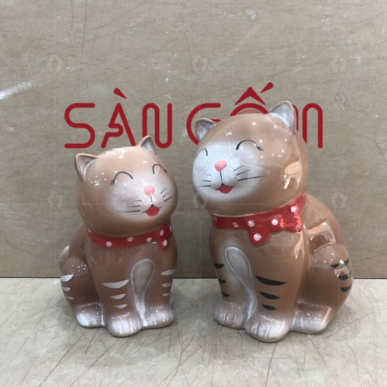 Ống tiết kiệm hình con mèo dáng ngồi màu hồng SG-HĐ54